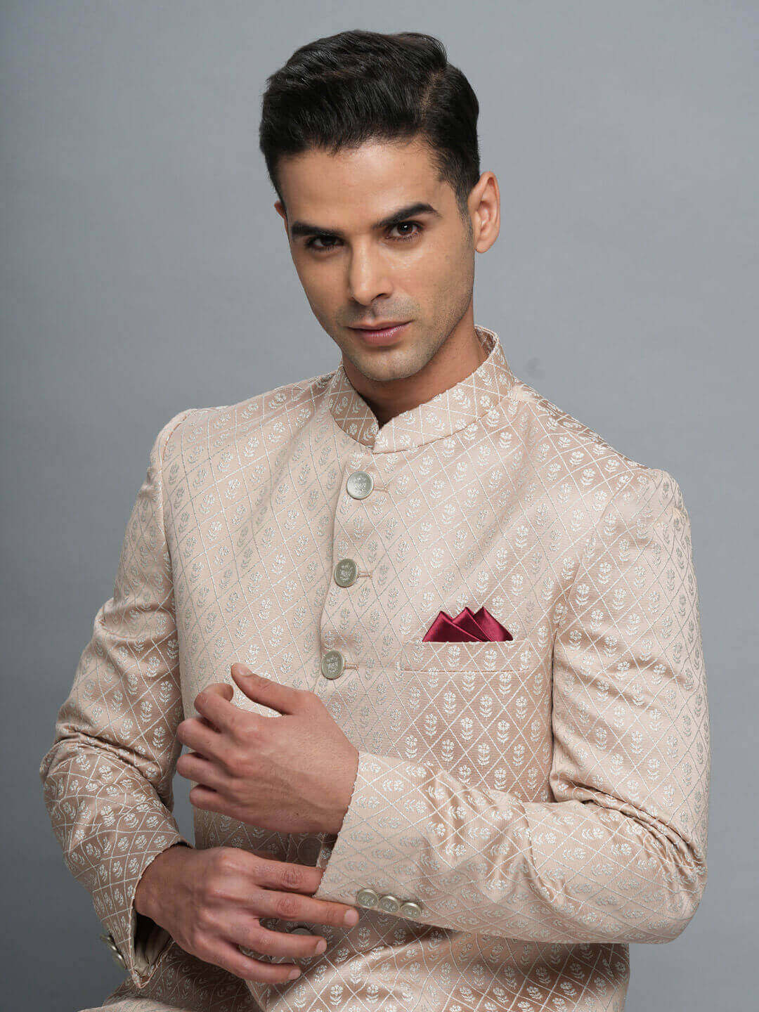 Rent/Buy Beige Groom Squad IndoWestern | Home Trial | Free Delivery | CandidMen