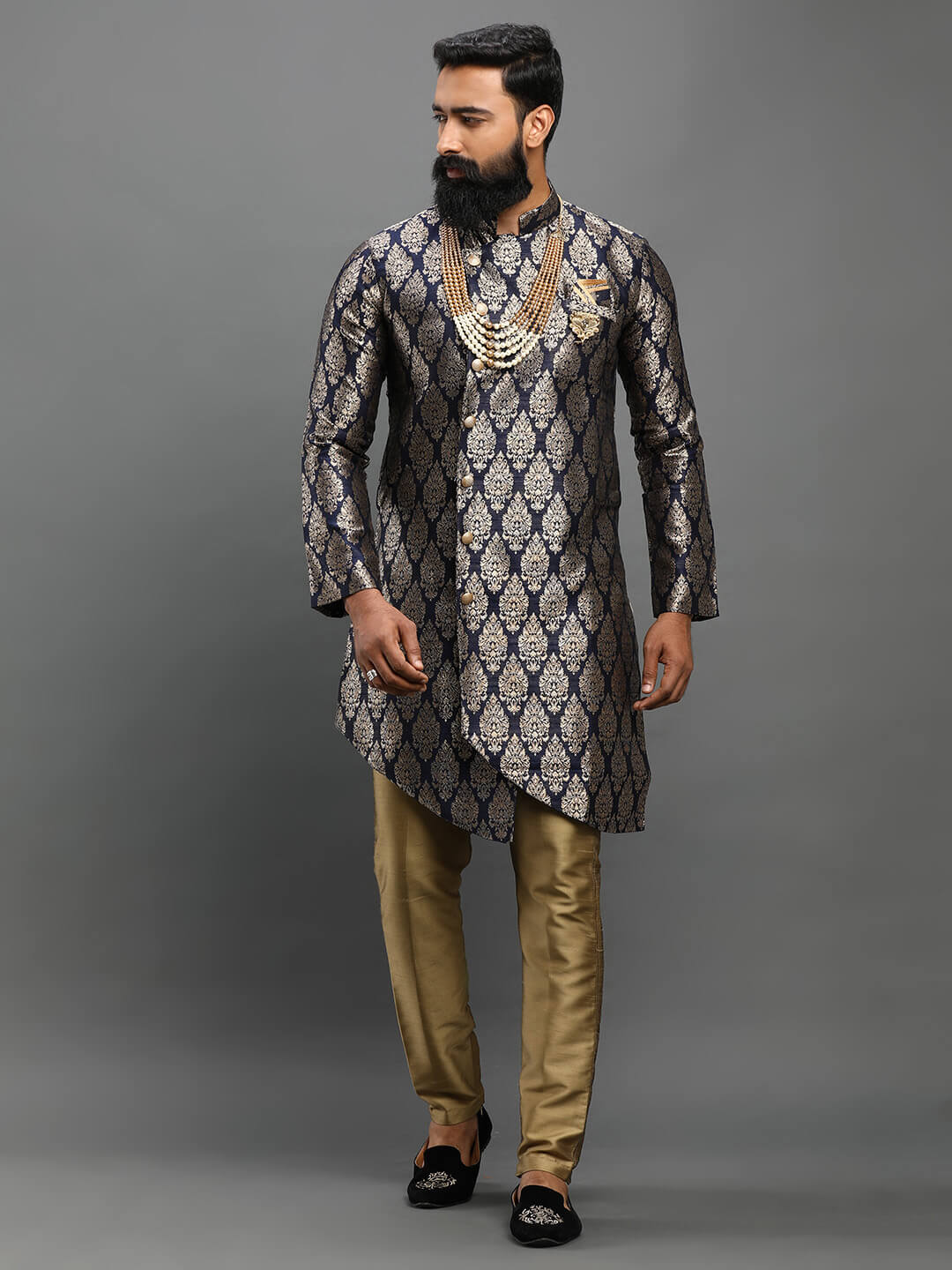 Rent/Buy Blue Cross Button IndoWestern | Home Trial | Free Delivery ...