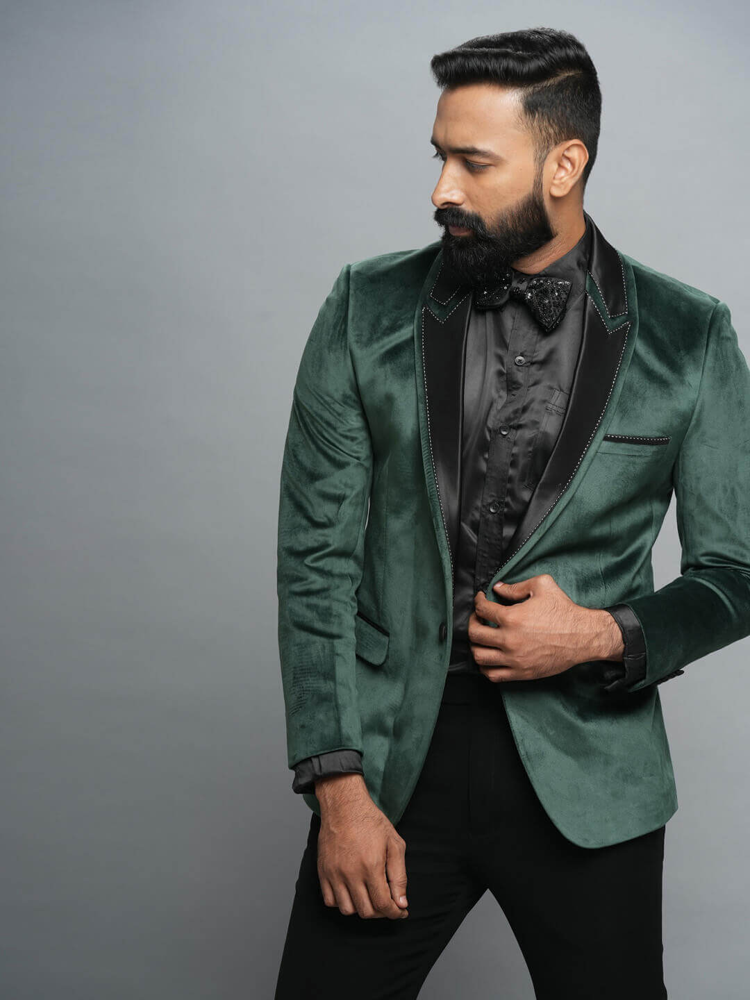 Rent/Buy Green Velvet Pattern Tuxedo | Home Trial | Free Delivery ...